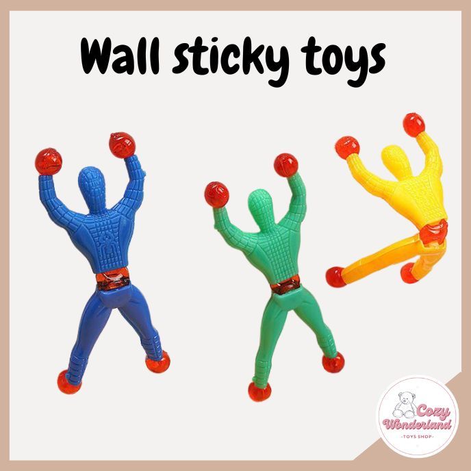 [Spiderman] Climb Sticky Toys Men Toy Wall Throwing Toys Stress Relieve ...