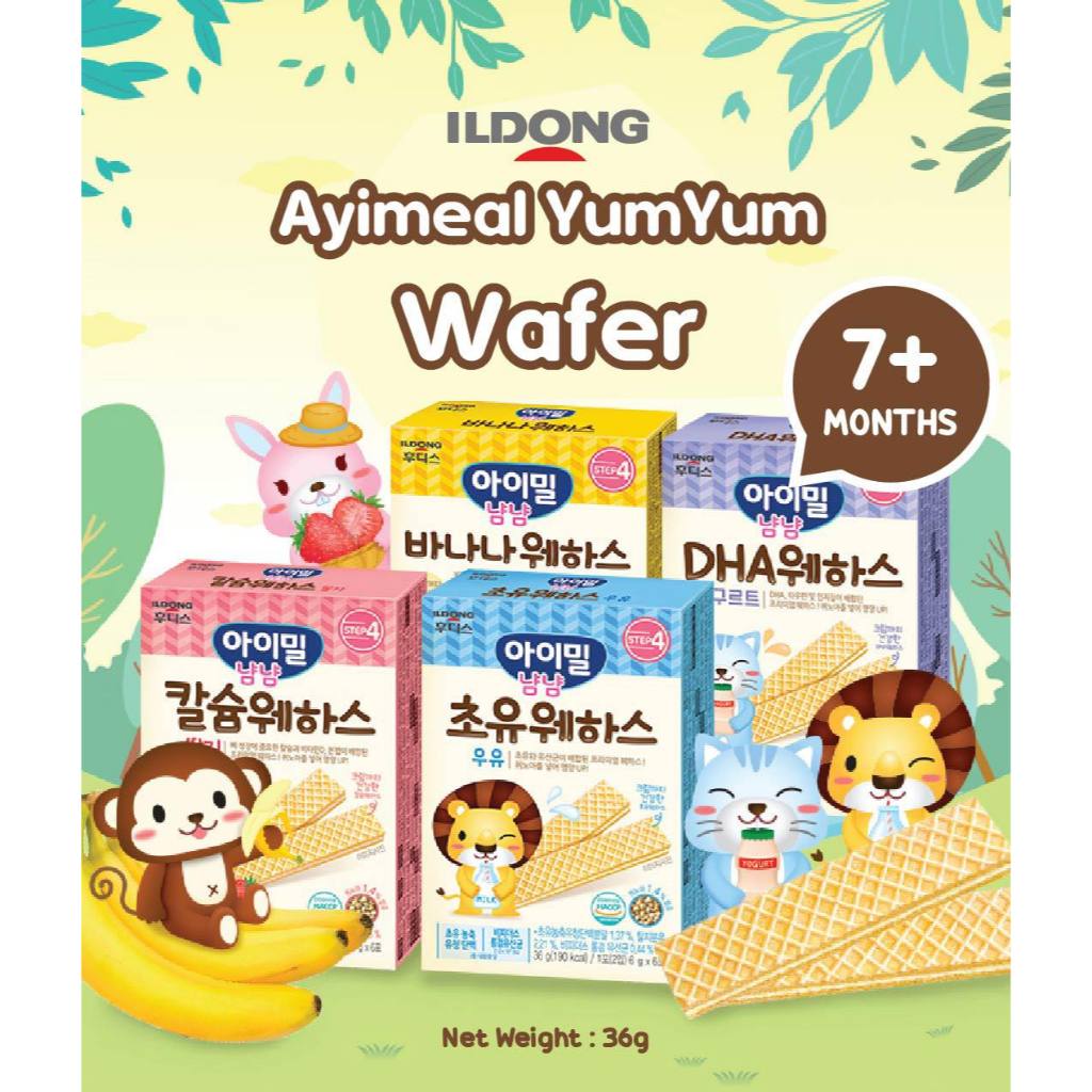 ILDONG AYIYUM WAFER 4 IN 1 (YOGURT, STRAWBERRY, BANANA, MILK) | Shopee ...