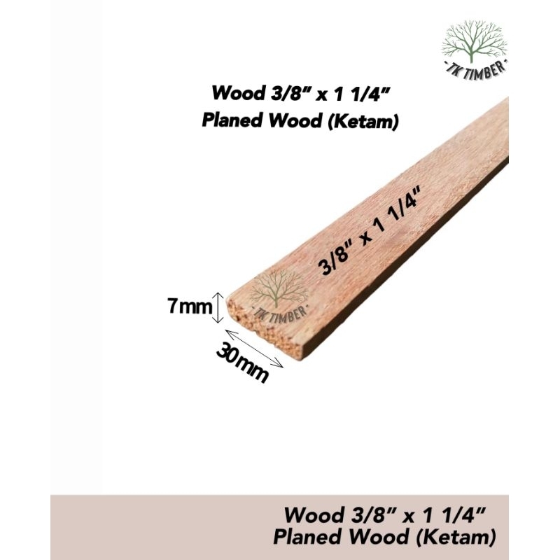3/8" x 1_1/4" (7mm x 30mm) Ceiling Meranti Planed Wood (Kayu Ketam) [1 ...