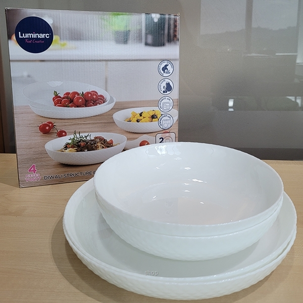 [Limited Edition] Luminarc Diwali Structure Precious 4pcs Plate Set (20cm,25cm) - V4677 | Shopee ...