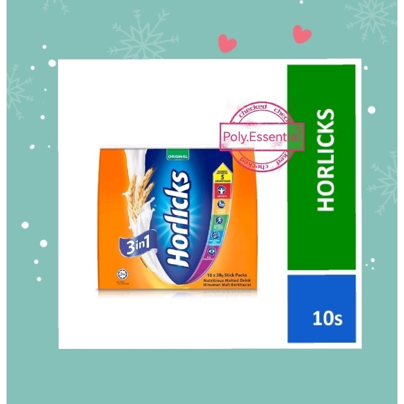 Horlicks 3 in 1 Original 28g X 10 sticks/ Cereal Malt Drinks 32gx 10 ...