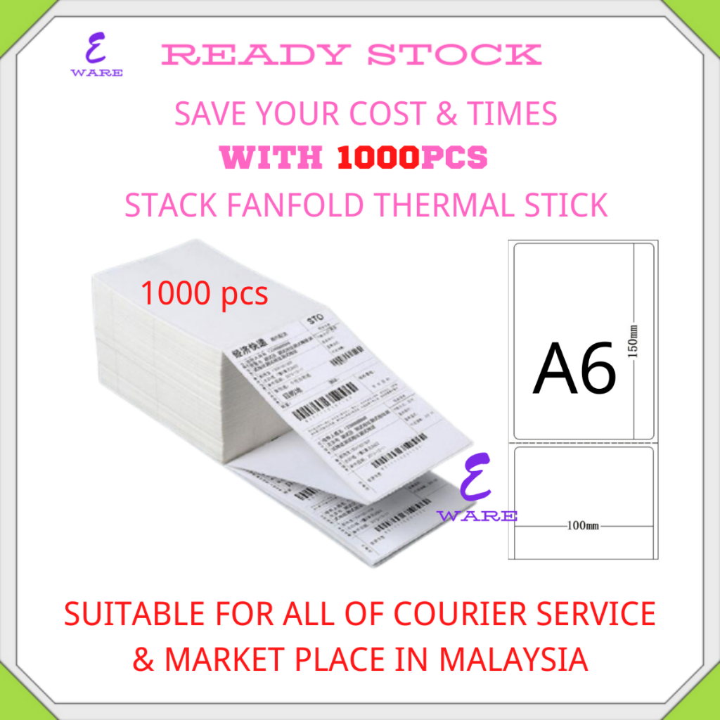 A6 (100MM X 150MM) THERMAL STICKER WAYBILLS LABEL / CONSIGNMENT NOTE ...