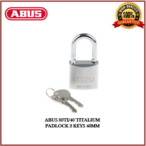 ABUS 80TI/40 TITALIUM PADLOCK 2 KEYS 40MM | Shopee Malaysia
