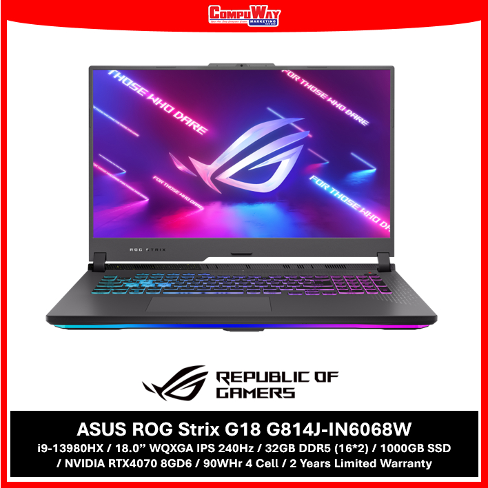 ASUS ROG STRIX G18 G814J-IN6068W (E.GRAY/18.0 QHD WQXGA 240HZ/19 ...