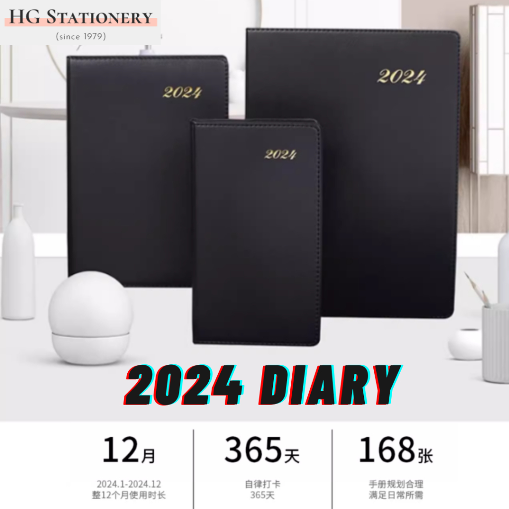 2024 3 Sizes Bowen PVC Cover Planner Journal Diary - Daily Planner ...