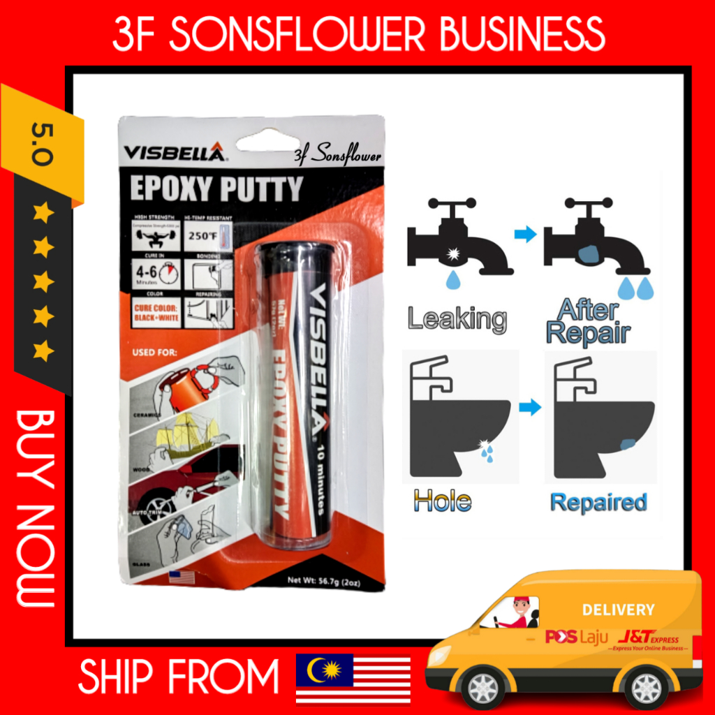 VISBELLA Epoxy Putty (57g) Adhesive Clay Repair Metal Glass Wood Plastic Ceramics | Shopee Malaysia