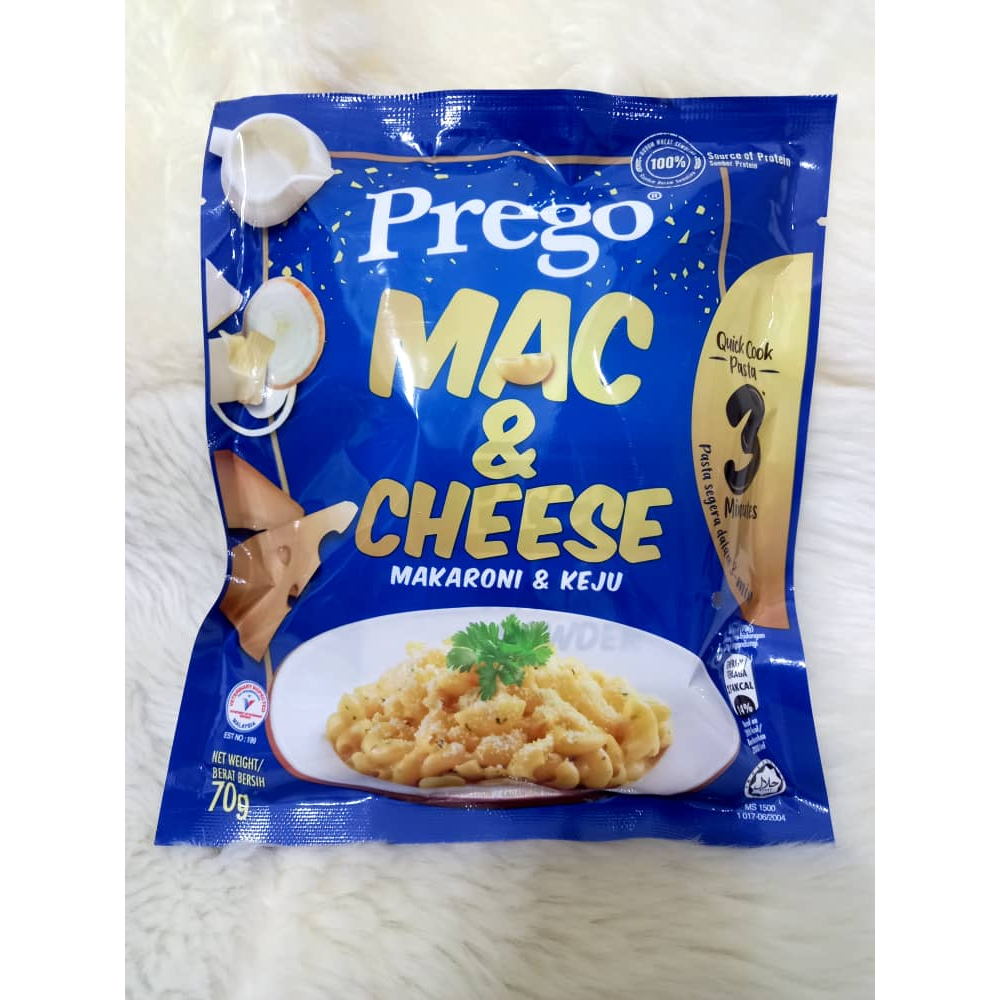 Prego Mac & Cheese Quick Cook 3 Mins Pasta 70g | Shopee Malaysia