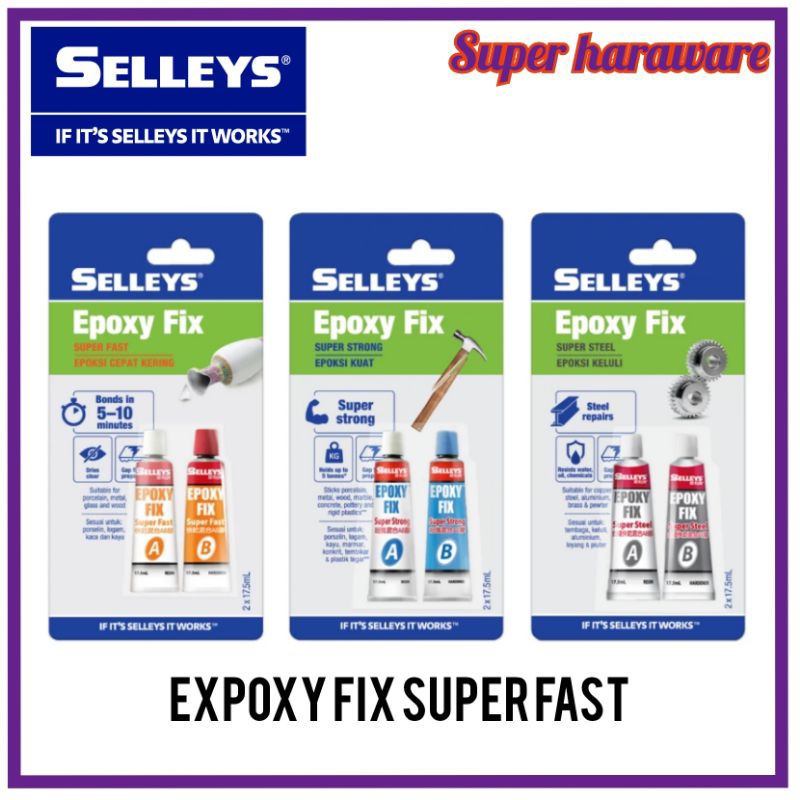 Selleys Epoxy Fix Super Steel / Epoxy Fix Super Fast / Epoxy Fix Super ...