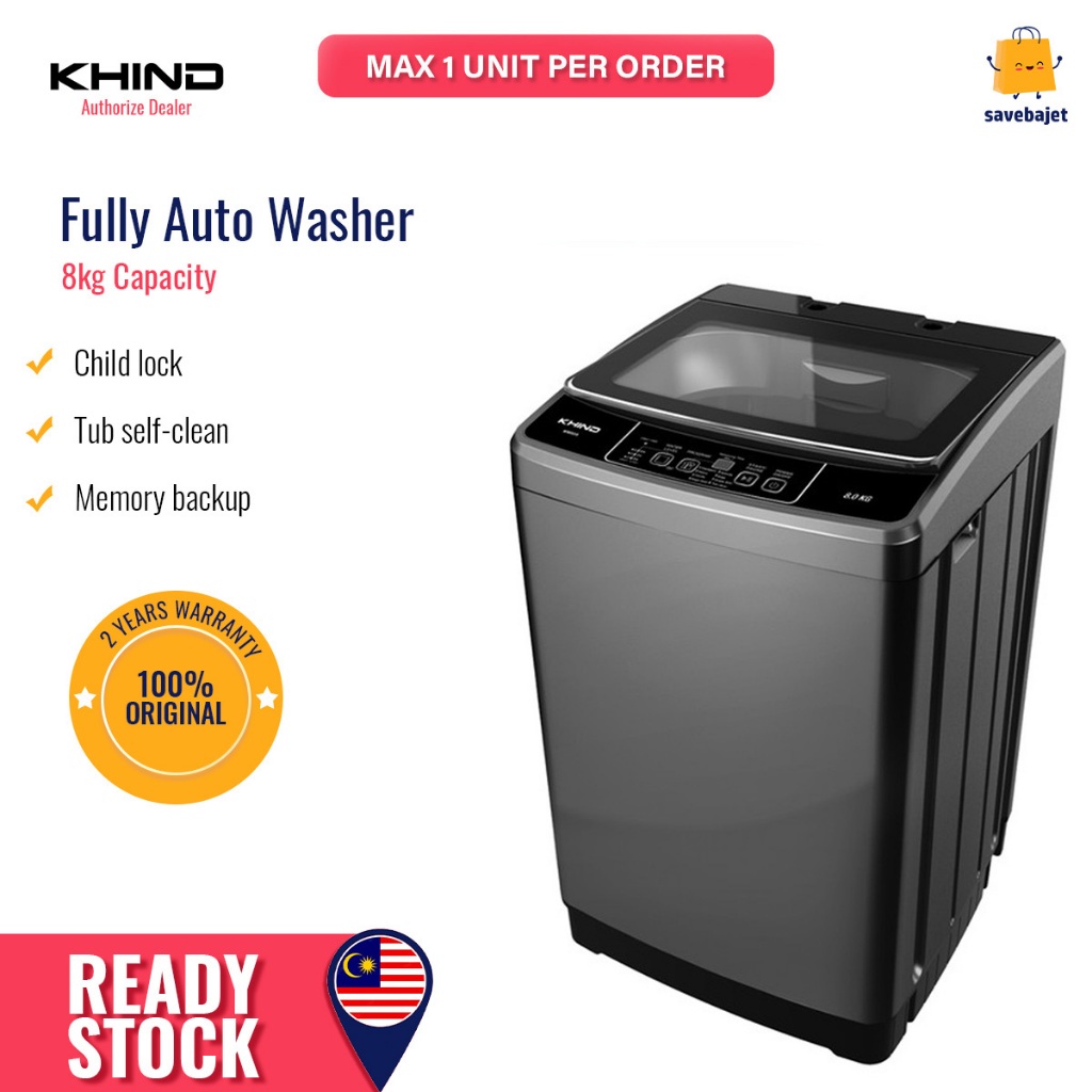KHIND Fully Auto Washing Machine Washer (8kg) WM80A Replacement WM818A ...
