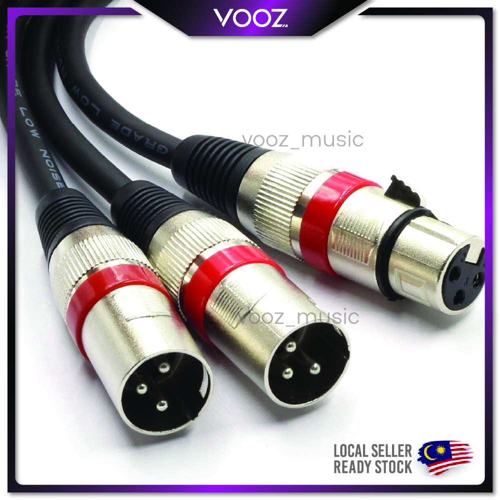 Dual XLR Male Cable to XLR Female for Audio Mixer and Amplifier Y ...