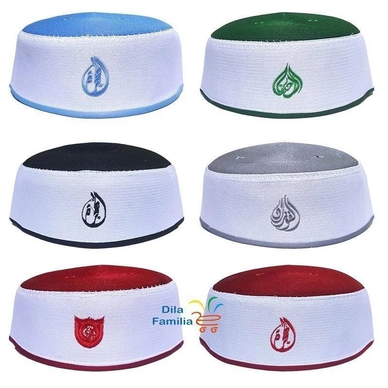 KOPIAH LOGO HAJI WARNA BLACK/WHITE/MAROON/GREY/GREEN MURAH EXCLUSIVE ...