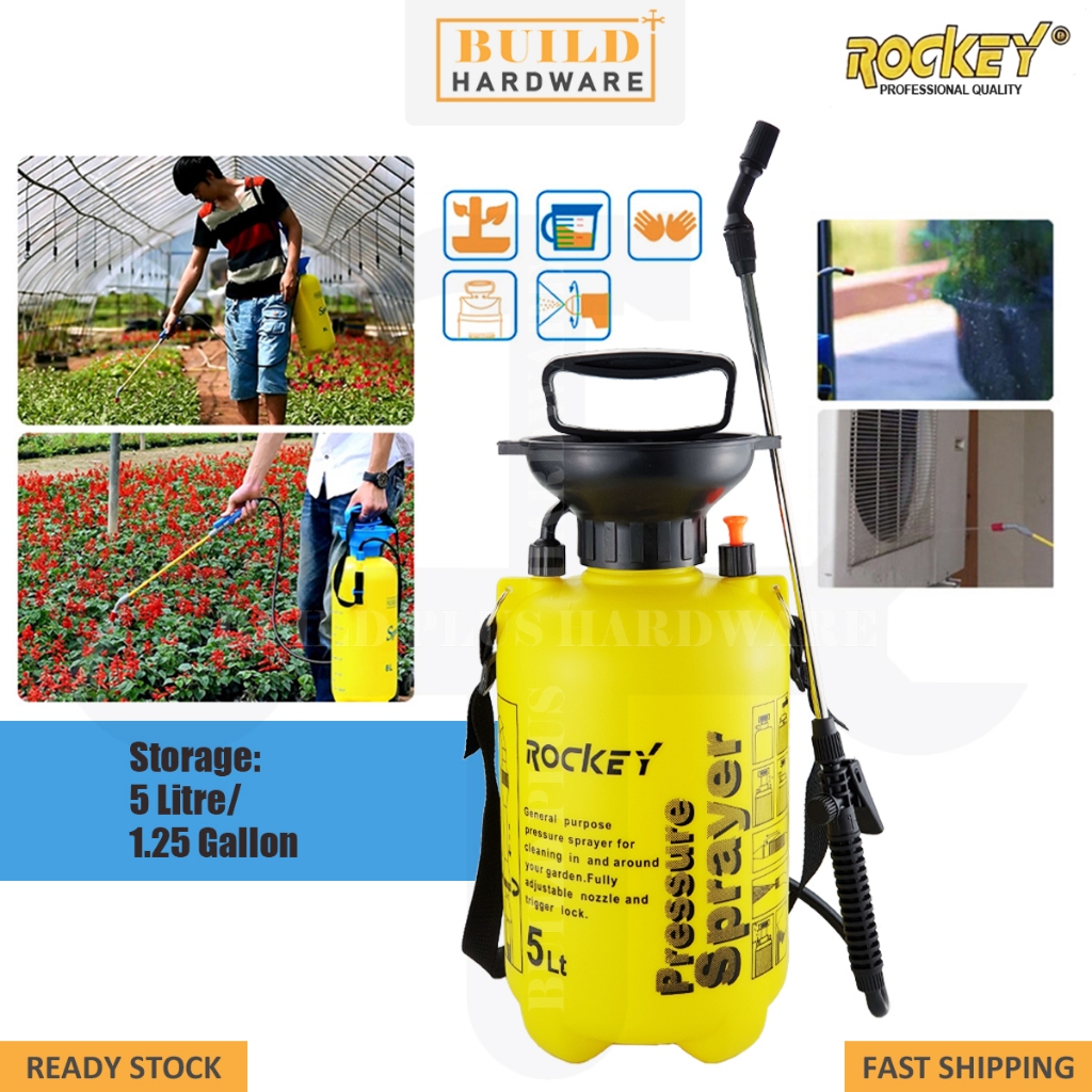 ROCKEY 5L Pressure Garden Sprayer Water Pump Portable Spray Penyembur ...