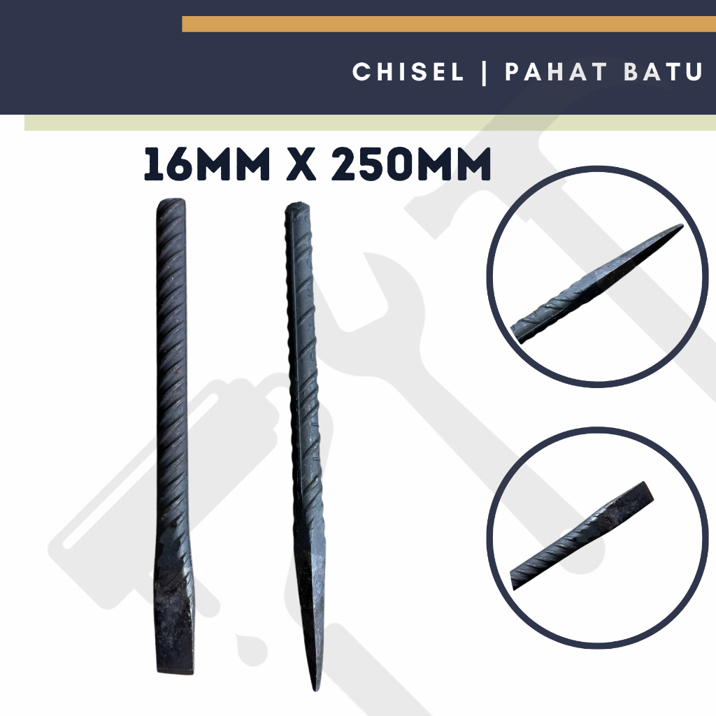 [Malaysia Made] 10" Hardened Flated/Pointed Cold Chisel | Pahat Batu ...