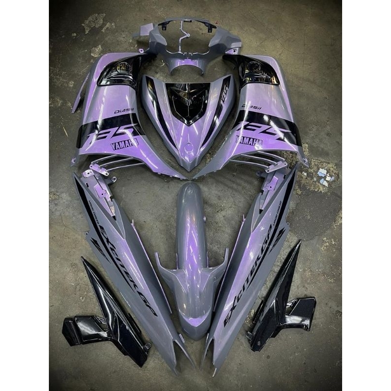 Yamaha LC135 V6 Cover Set Rainbow Grey With Exciter Design Coverset ...