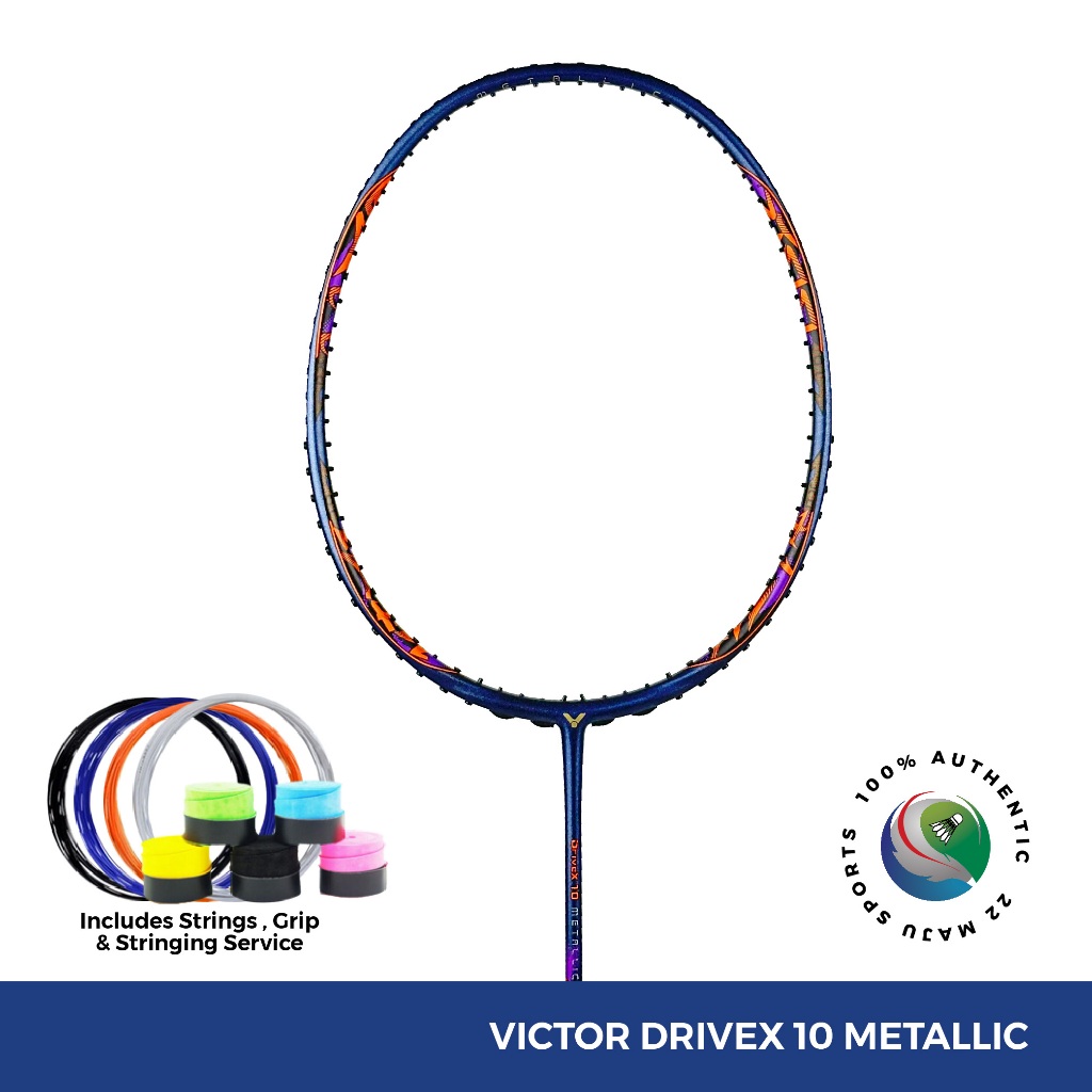 VICTOR DriveX 10 Metallic ( FOC STRING + GRIP ) Badminton Racket DX-10M ...