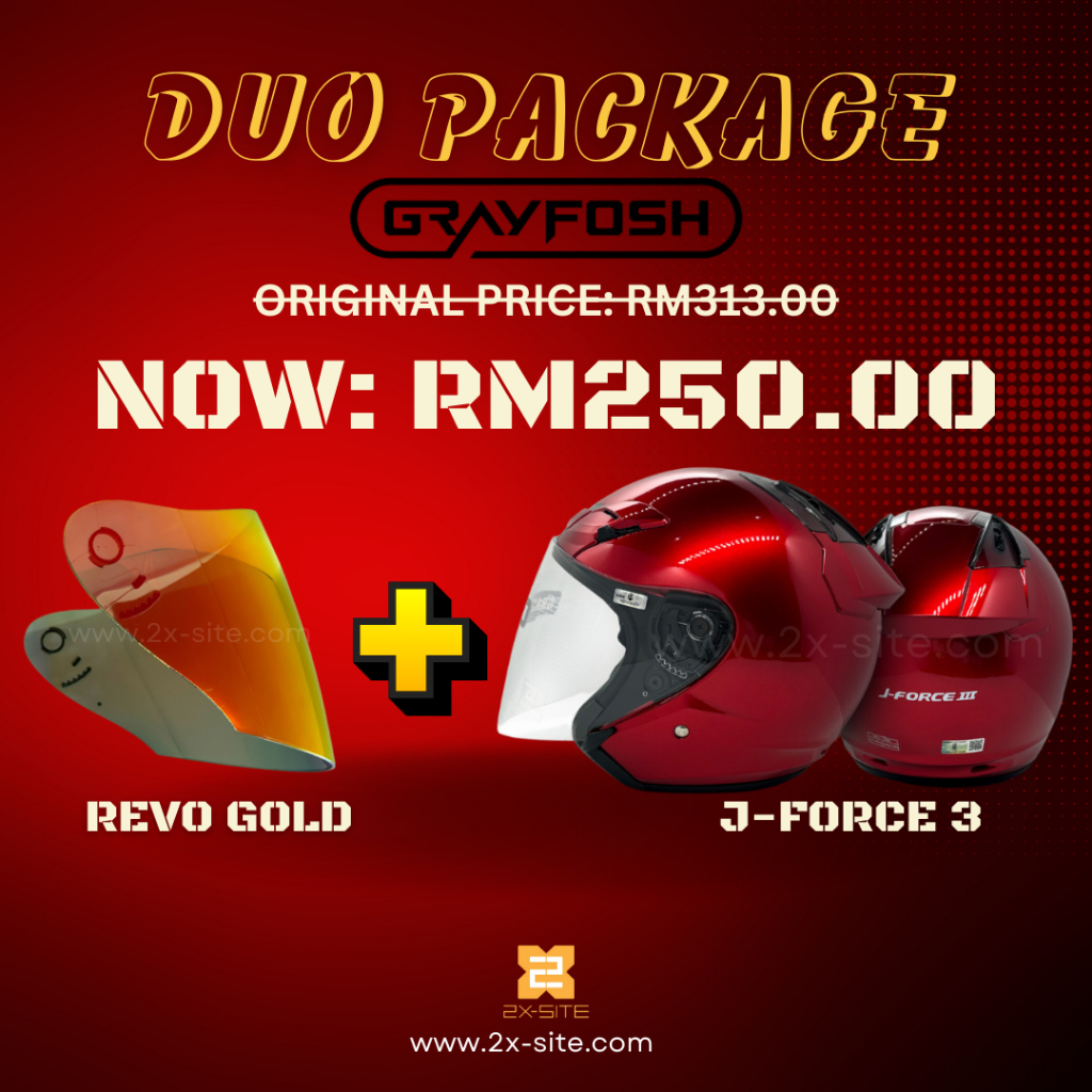 [DUO PACKAGE] [READY STOCK] Grayfosh JF3 HELMET & VISOR BUNDLE DEAL ...