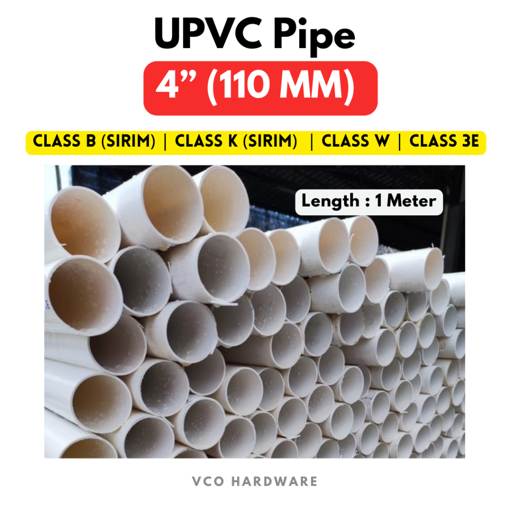 [ 4" x 1 Meter ] 110 MM UPVC Pipe/ White Pipe / Paip Putih / PREORDER | Shopee Malaysia
