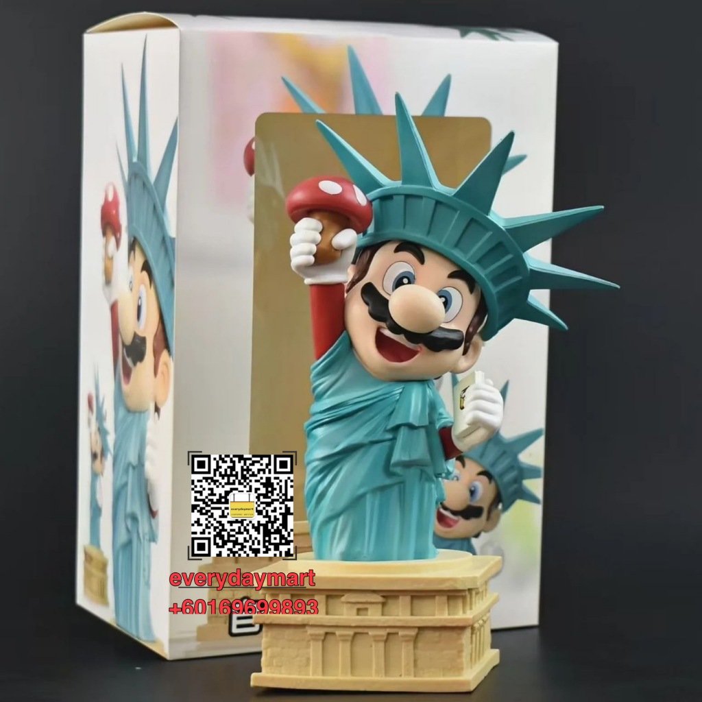 SUPER MARIO BROS🔥MARIO COSPLAY STATUE OF LIBERTY🗽 20cm🔥ACTION FIGURE ...