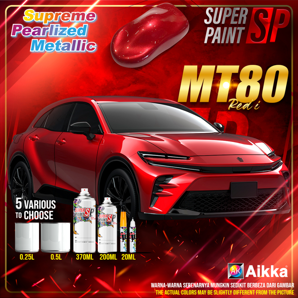 AIKKA MT80 Red I | Supreme Pearlized Metallic Colour Automotive 2K Car ...