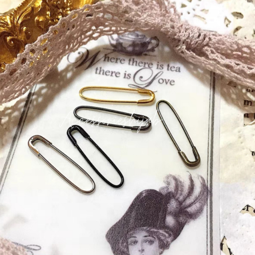 U SHAPE SAFETY PIN 35PCS / BOX SILVER GUN BLACK HARI RAYA TUDUNG BAWAL ...