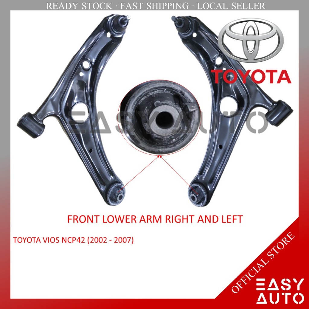 1SET 2 PIECES !! TOYOTA VIOS NCP42 (2002 - 2007) - FRONT LOWER ARM RIGHT AND LEFT ( EASY AUTO ...