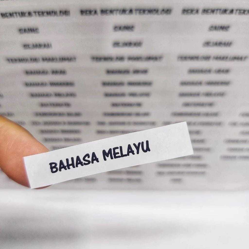 Sticker Subjek Transparent Sekolah Stationery Buku Tulis Teks Simple ...