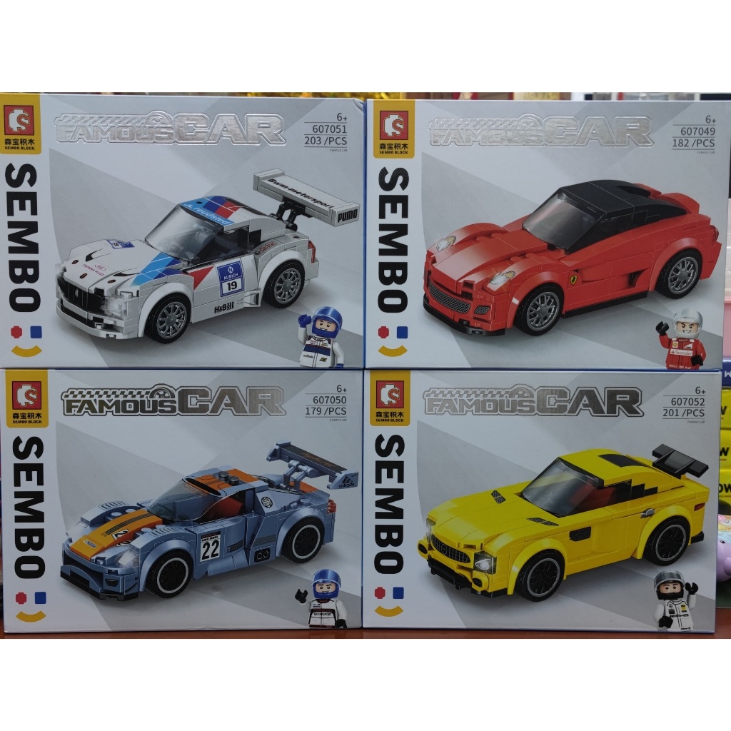 SEMBO BLOCK Assembly Block Famous Cars: Ferrari, Porsche, BMW M6 GT3 ...