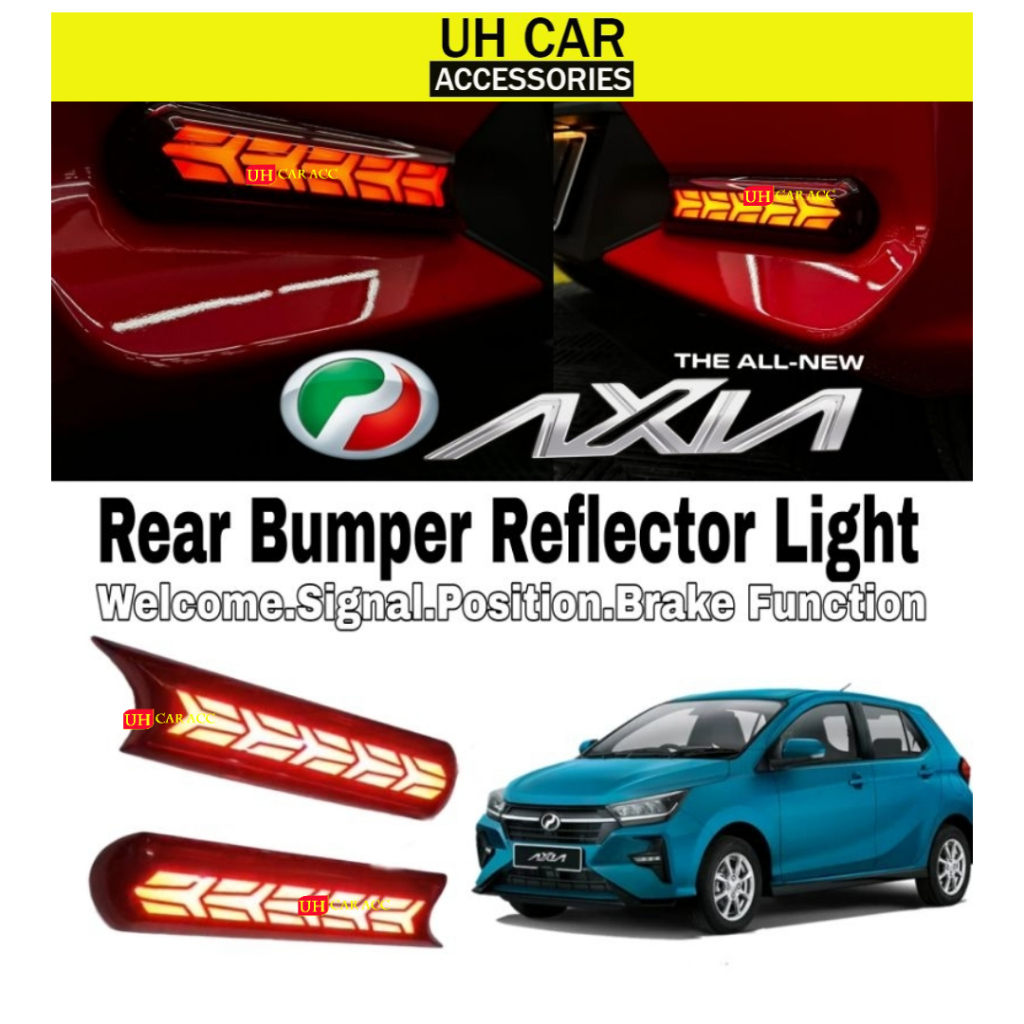 Perodua Axia 2023 New Rear Bumper Reflector Light Signal Brake Welcome ...