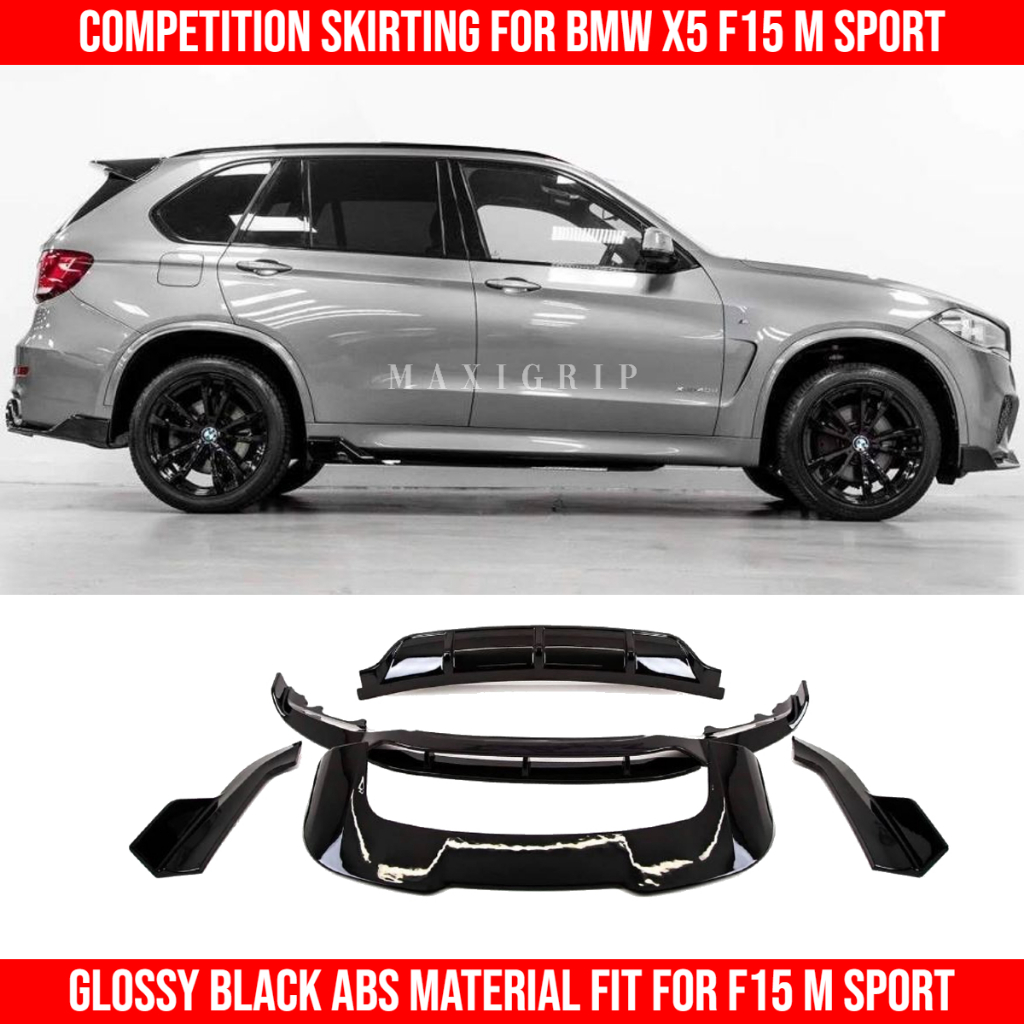 BMW F15 X5 competition front lip diffuser side lip bodykit Black knight ...