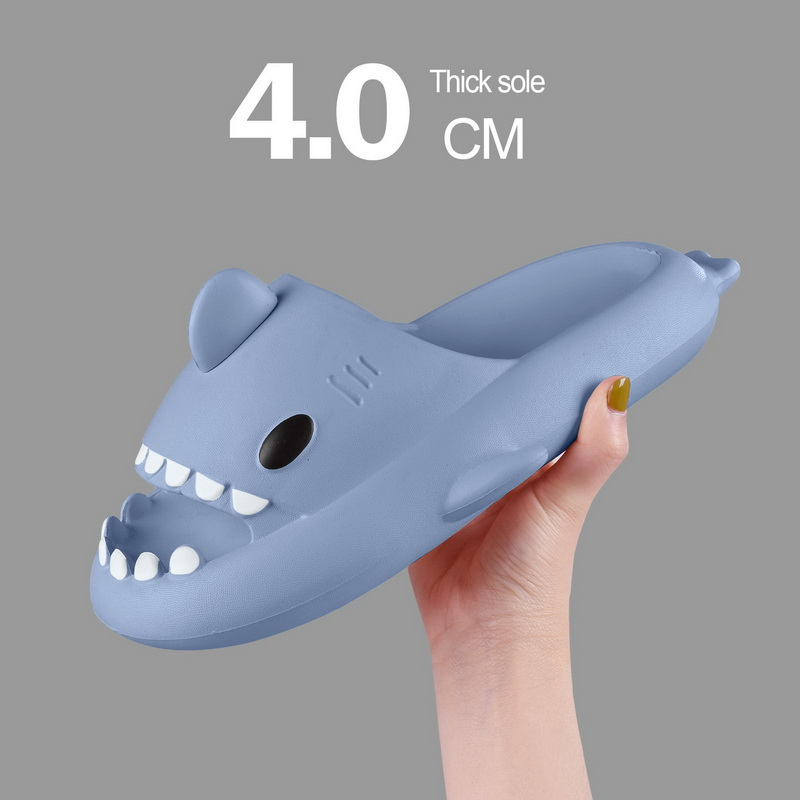 Shark slippers, 4-centimeter thick PVC material home slippers, popular ...