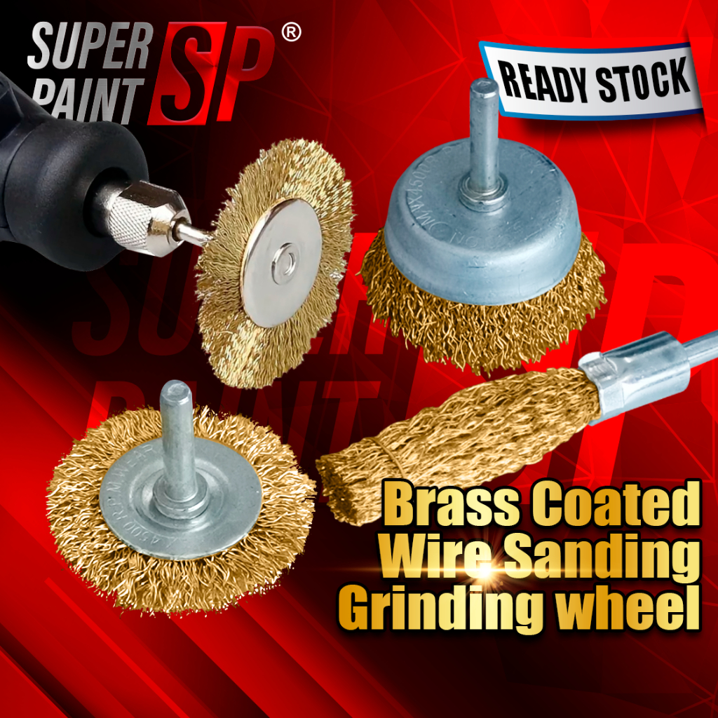 6mm Copper Brass Wire Brush Burr Grinding Head DIY Polish Rotary Drill ...