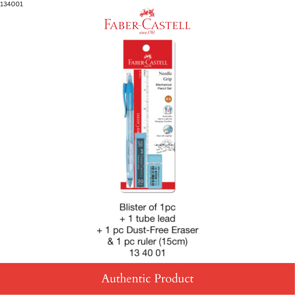Faber-Castell Needle Grip Mechanical Pencil 0.5mm with Leads, Ruler ...