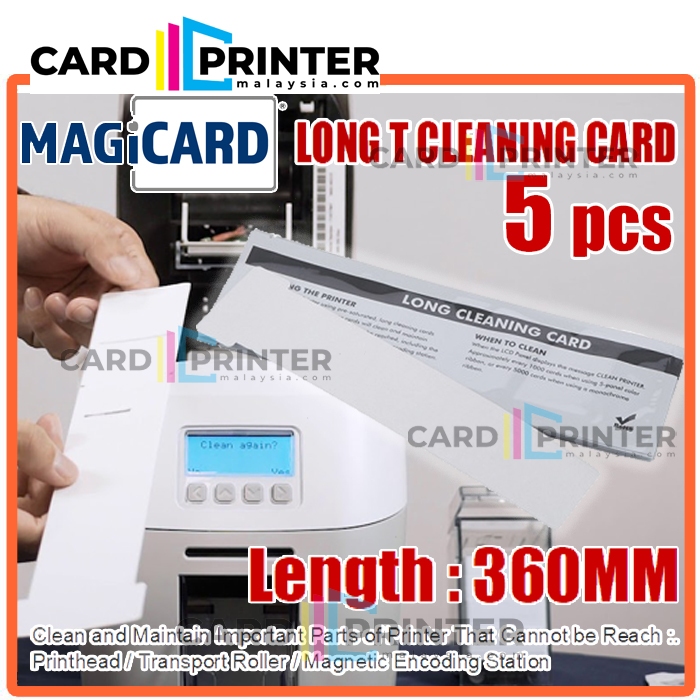 Long T Cleaning Card Printhead Roller ID Card for Magicard / Evolis ...