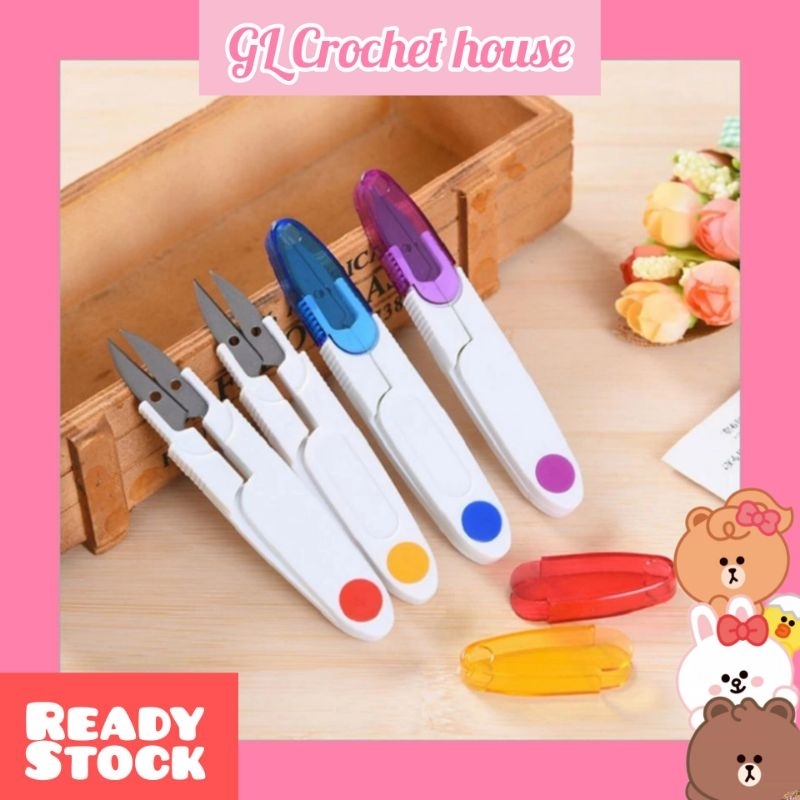 Cross Stitch Scissors Craft Thread Cutter Plastic Handle Sewing Clothes ...