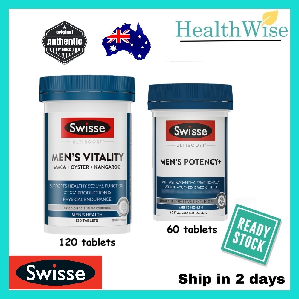 [AUSTRALIA] SWISSE Men's Vitality 120tablets | Men's Potency+ 60tablets; with Maca, Oyster ...