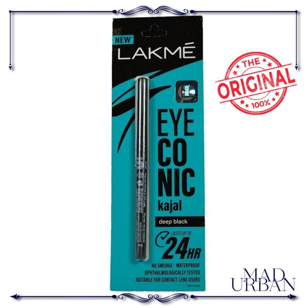 [ORIGINAL BATCH] LAKME Eyeconic Deep Black Kajal 24 Hour Long Lasting ...