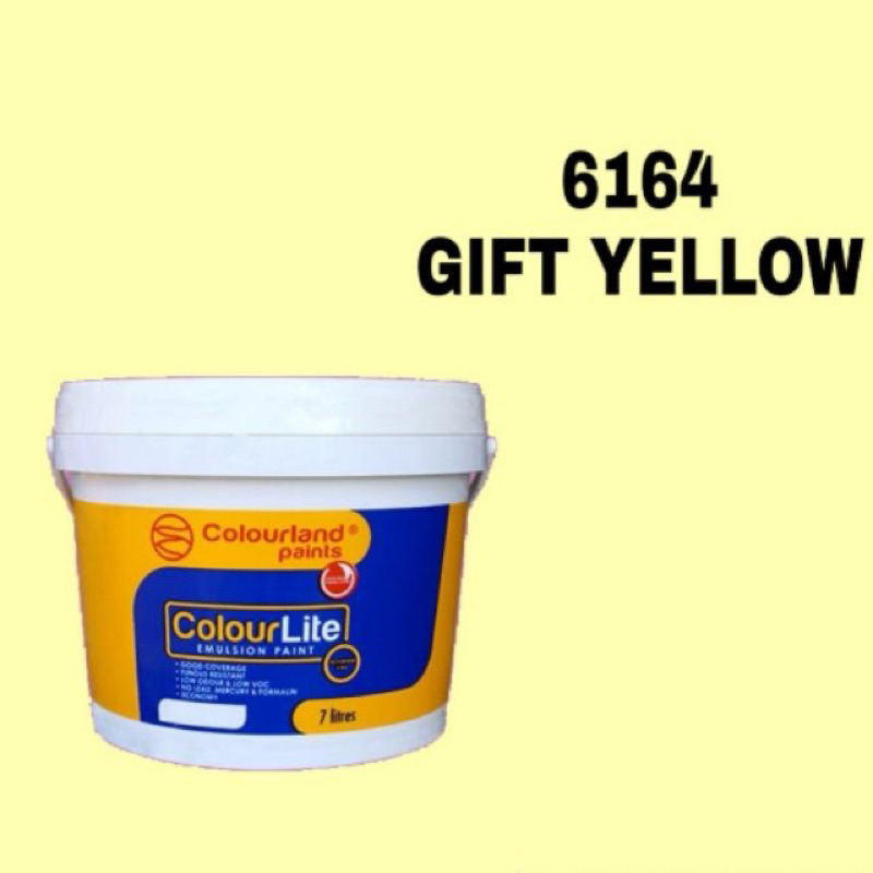 7LITRE COLOURLAND COLOURLITE EMULSION PAINT (6164 GIFT YELLOW) | Shopee ...