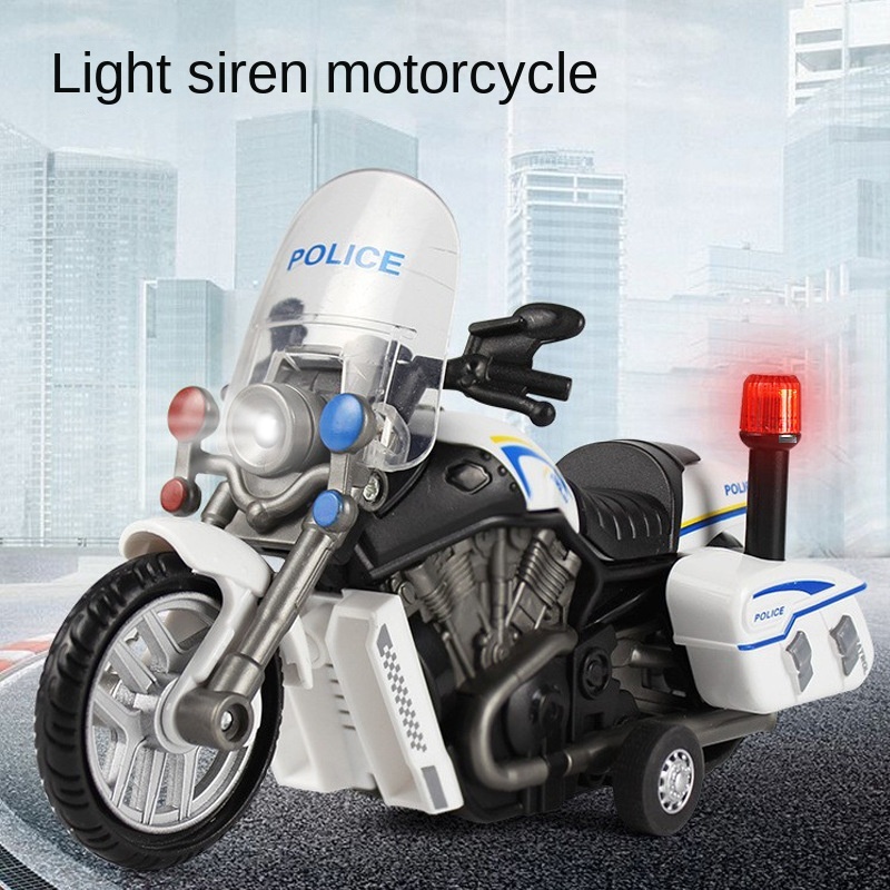Children's police special police motorcycle model toy light music ...