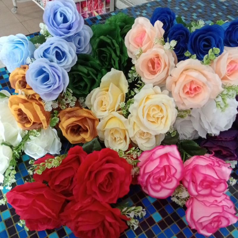 BUNGA ROS DAN BUNGA ROSMUM /DAHLIA.(1 jambak 5 pcs bunga) | Shopee Malaysia