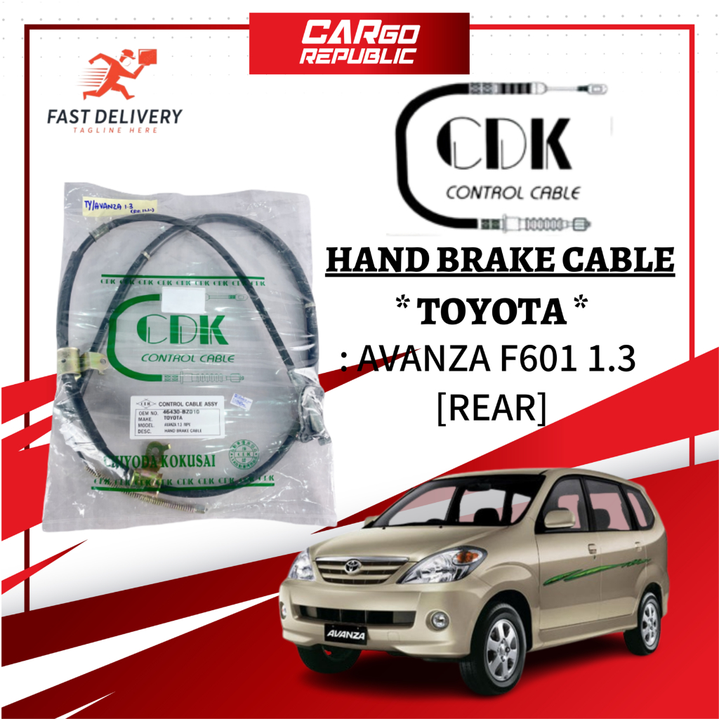 Toyota Avanza F601 1.3 Rear (Belakang) (Left & Right) Hand Brake Cable ...