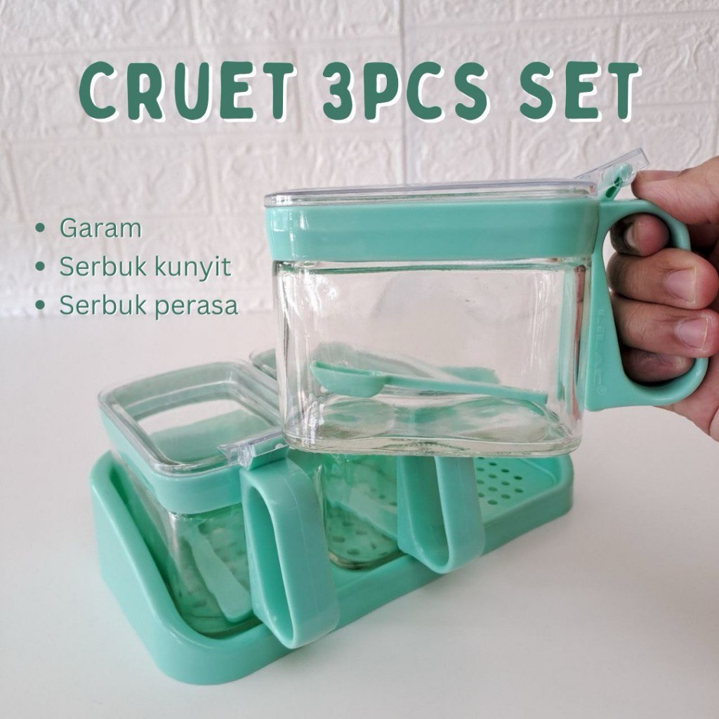 Cruet 3pcs Set / Set Bekas Kaca Rempah Ratus | Shopee Malaysia