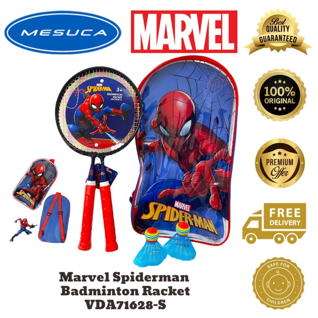 VDA71628-S Marvel Spider Man Round Racket Badminton Racket Table Tennis ...