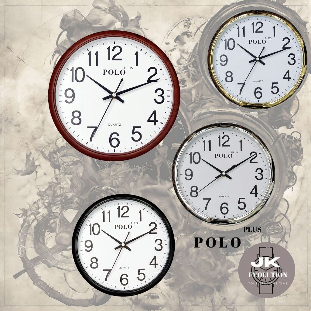 POLO PLUS 9206 Original Analog Quartz Wall Clock Power Movement Silent ...