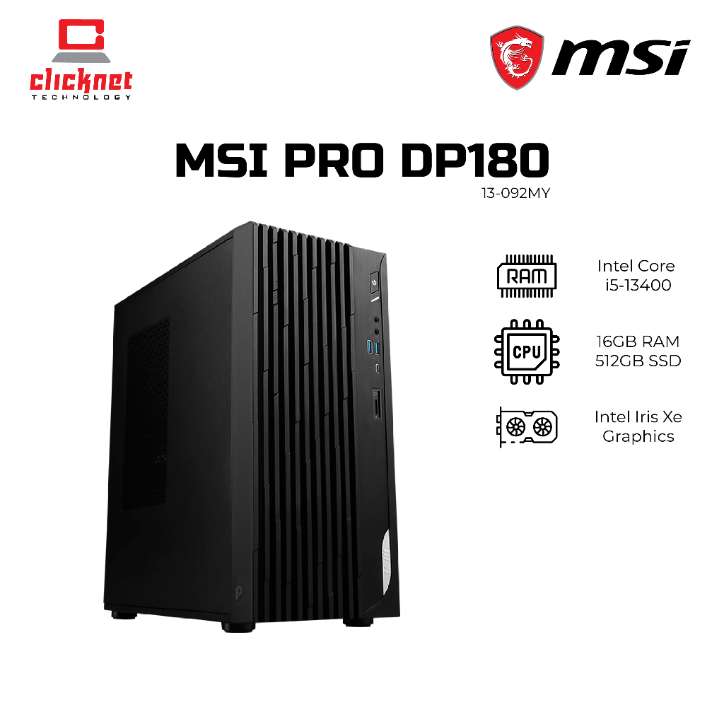 MSI PRO DP180 13-092MY DESKTOP (I5-13400 ,8GB RAM ,512GB SSD ,INTER UHD ...