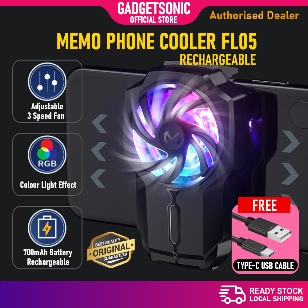 MEMO Phone Cooler FL05 Mobile Gaming Cooling Fan Radiator Handphone ...