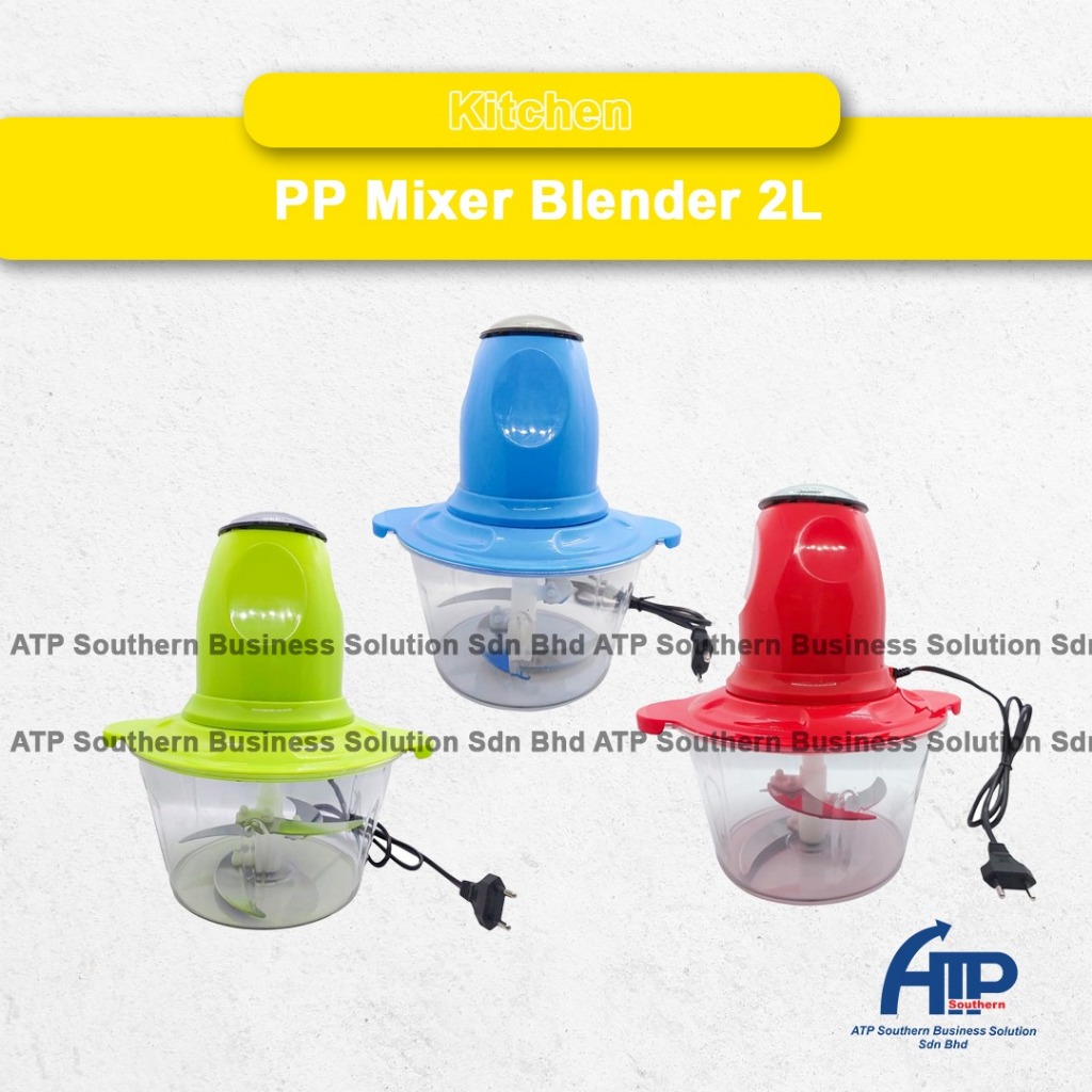 PP Body Stainless Steel Blade Mini Mixer & Blender 2L Pengisar Daging ...