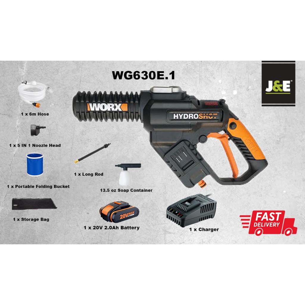 J&E NEW WORX WG630E PowerShare 20V Water Jet Cordless Brushless Motor ...