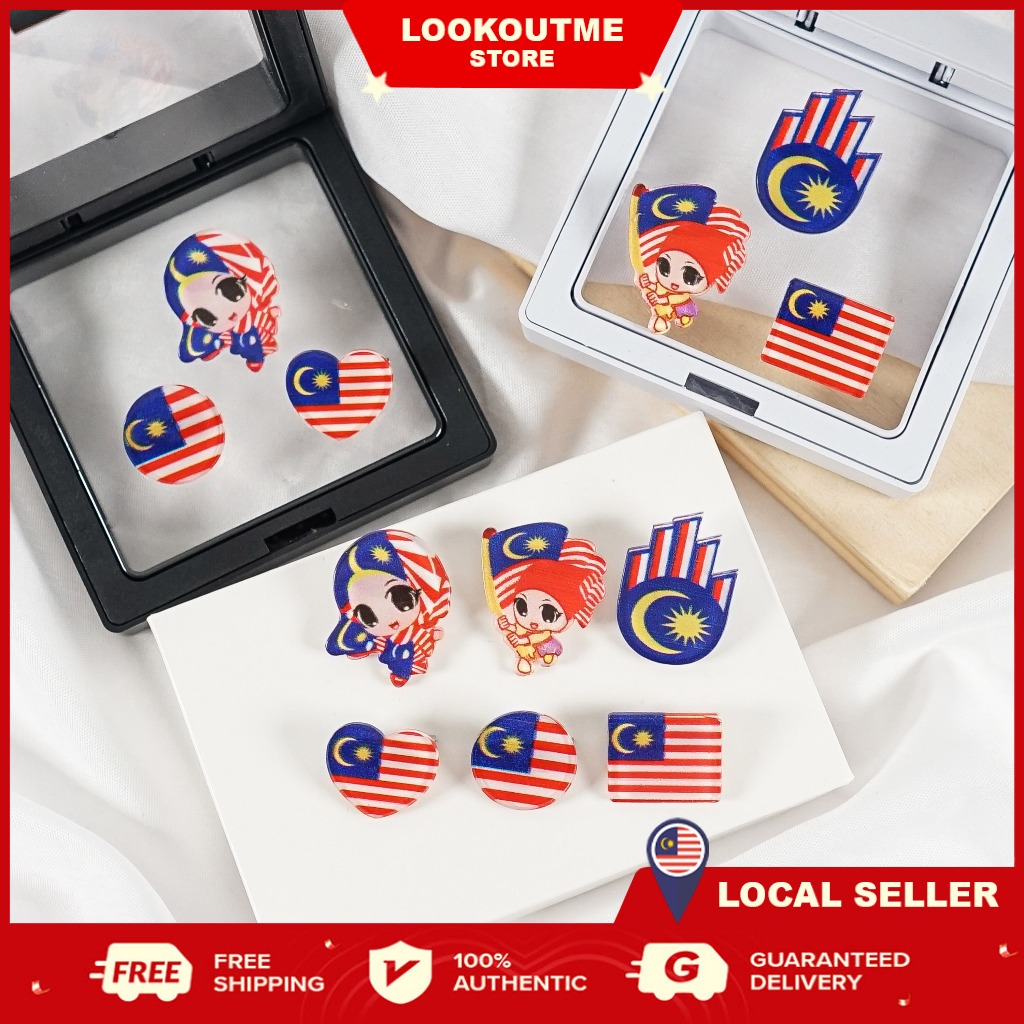Baby Brooch Pin Tudung Bendera Malaysiaku Merdeka Kerongsang Tudung ...