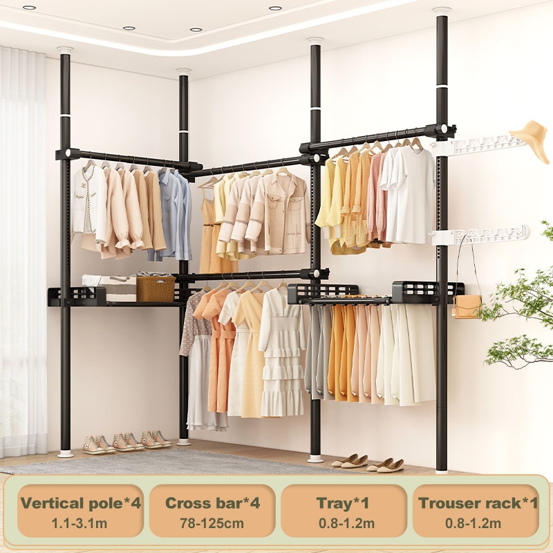 Ampaian baju Floor-Standing Clothes Rack Ceiling Telescopic Cloth ...