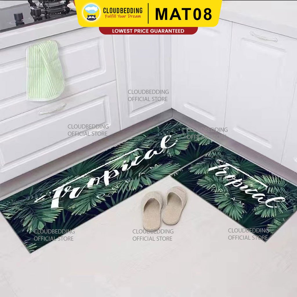2IN1 1 SET Modern Design Carpet Anti Slip Mat Absorbent Floor Mat Alas ...
